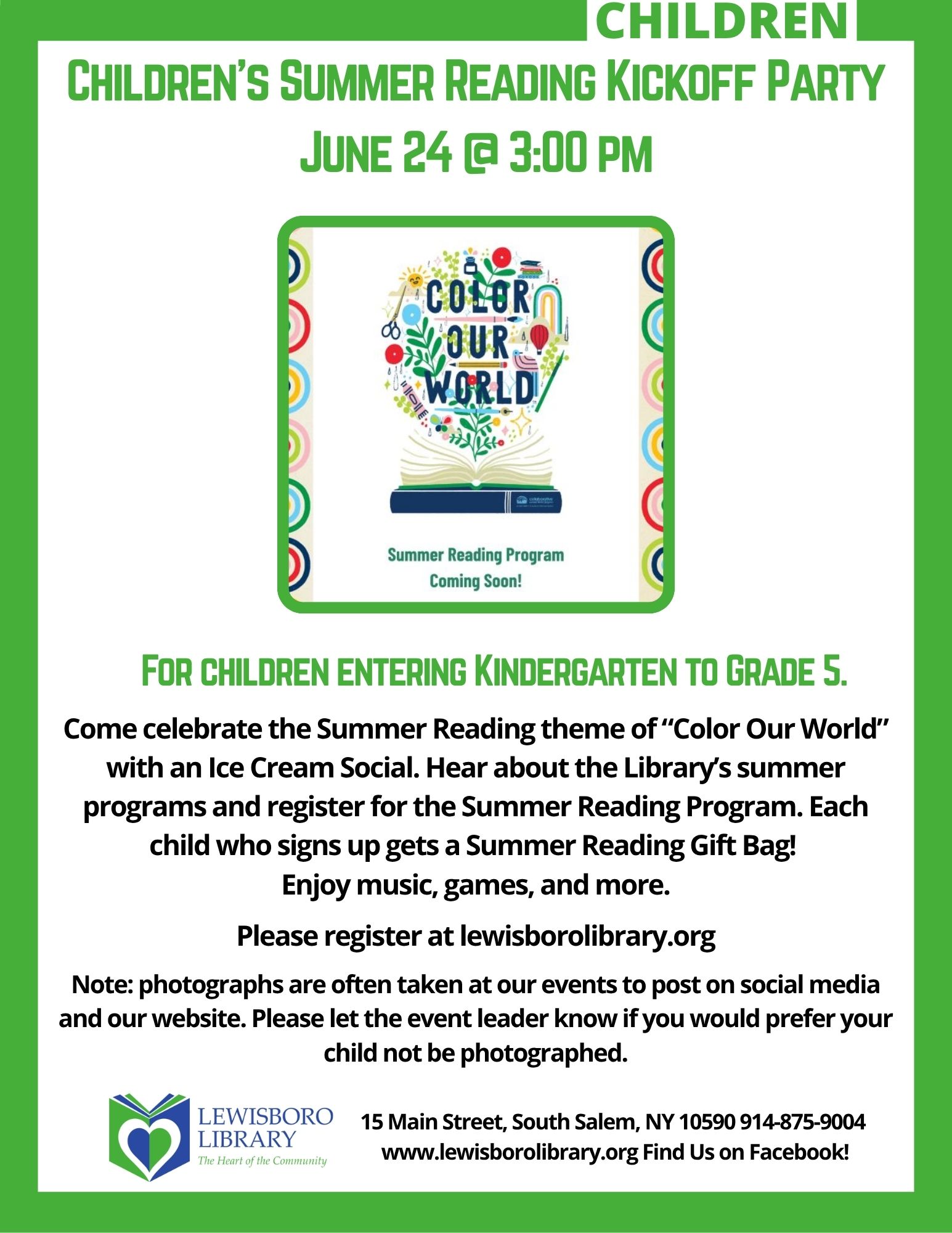 Children’s Summer Reading – Lewisboro Library